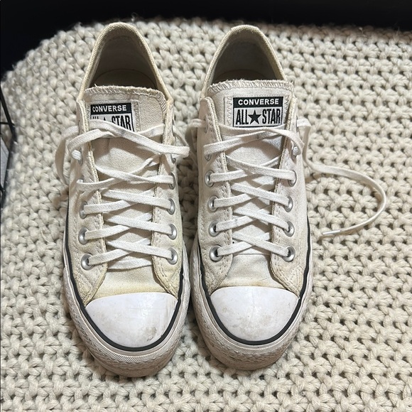 Converse | Shoes | Converse All Star Cream Canvas Sneakers | Poshmark